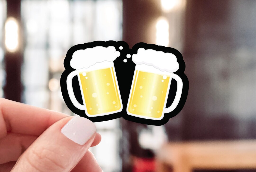 Mugs of Beer Sticker, Garage Fridge Sticker, Beer Decal, Beer Drinker ...