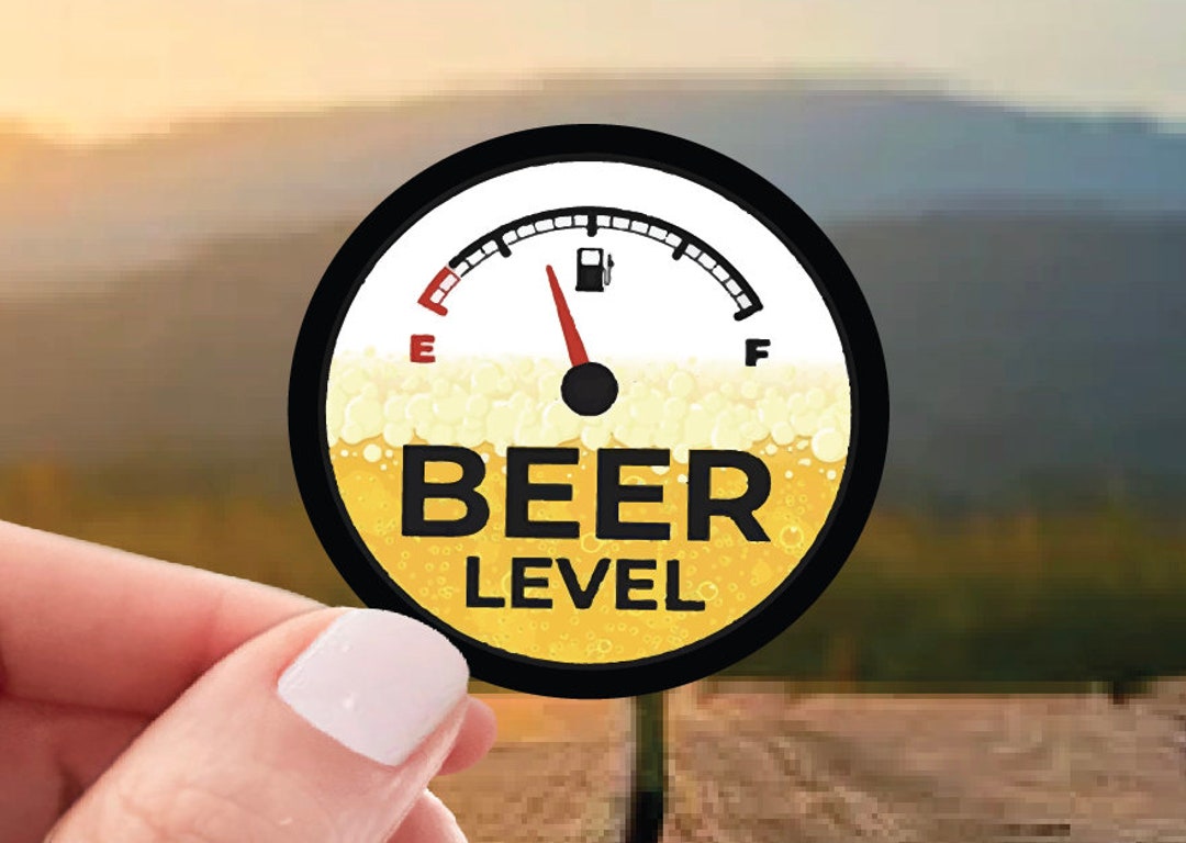 Beer Level Sticker, Garage Fridge Sticker, Full Empty Beer Decal, Beer ...