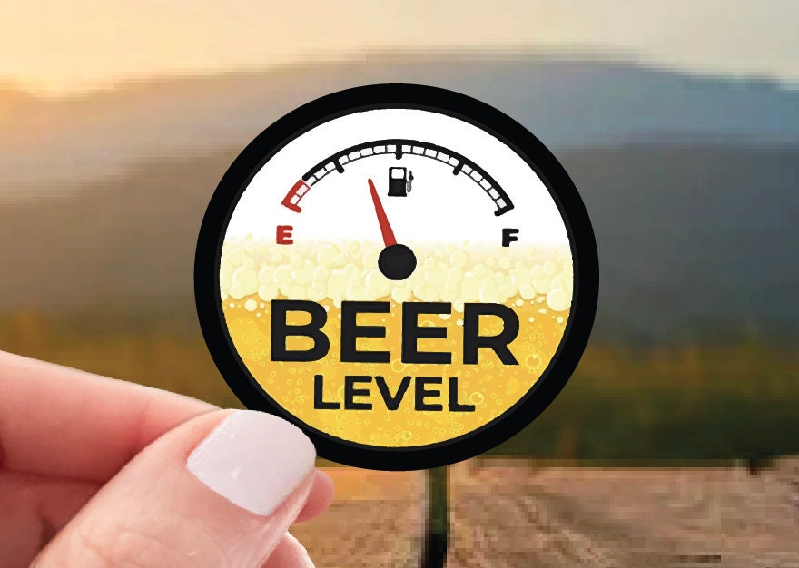 Beer Level Sticker, Garage Fridge Sticker, Full Empty Beer Decal, Beer ...