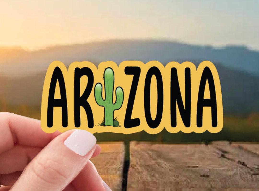 Arizona Cactus Sticker, Cactus Arizona Decal, Vacation Decal, State ...