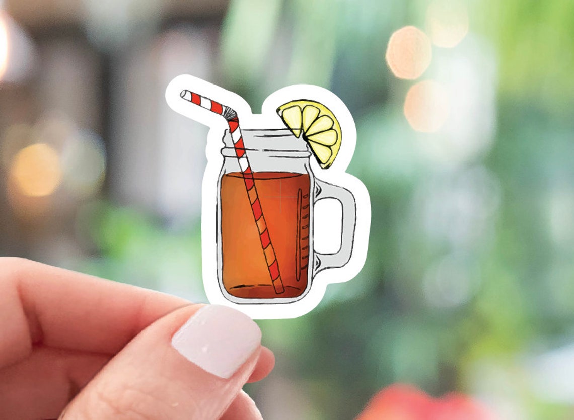Iced Tea Sticker Iced Tea Decal Water Bottle Laptop - Etsy