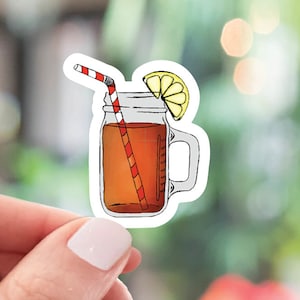 Iced Tea Sticker, Iced Tea Decal, Water Bottle, Laptop, Notebook, Phone ...
