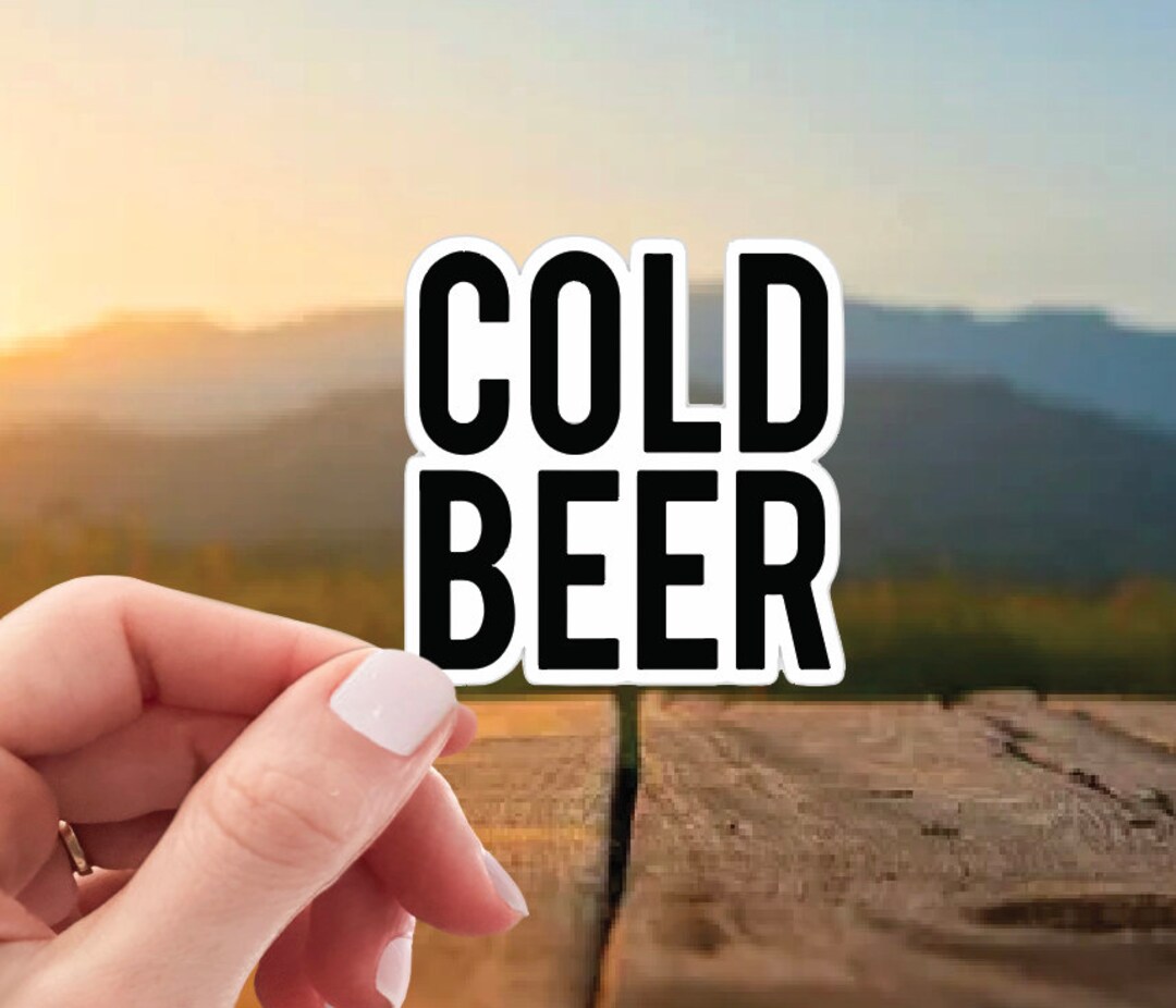 Cold Beer Sticker, Garage Fridge Sticker, Ice Cold Beer Decal, Beer ...