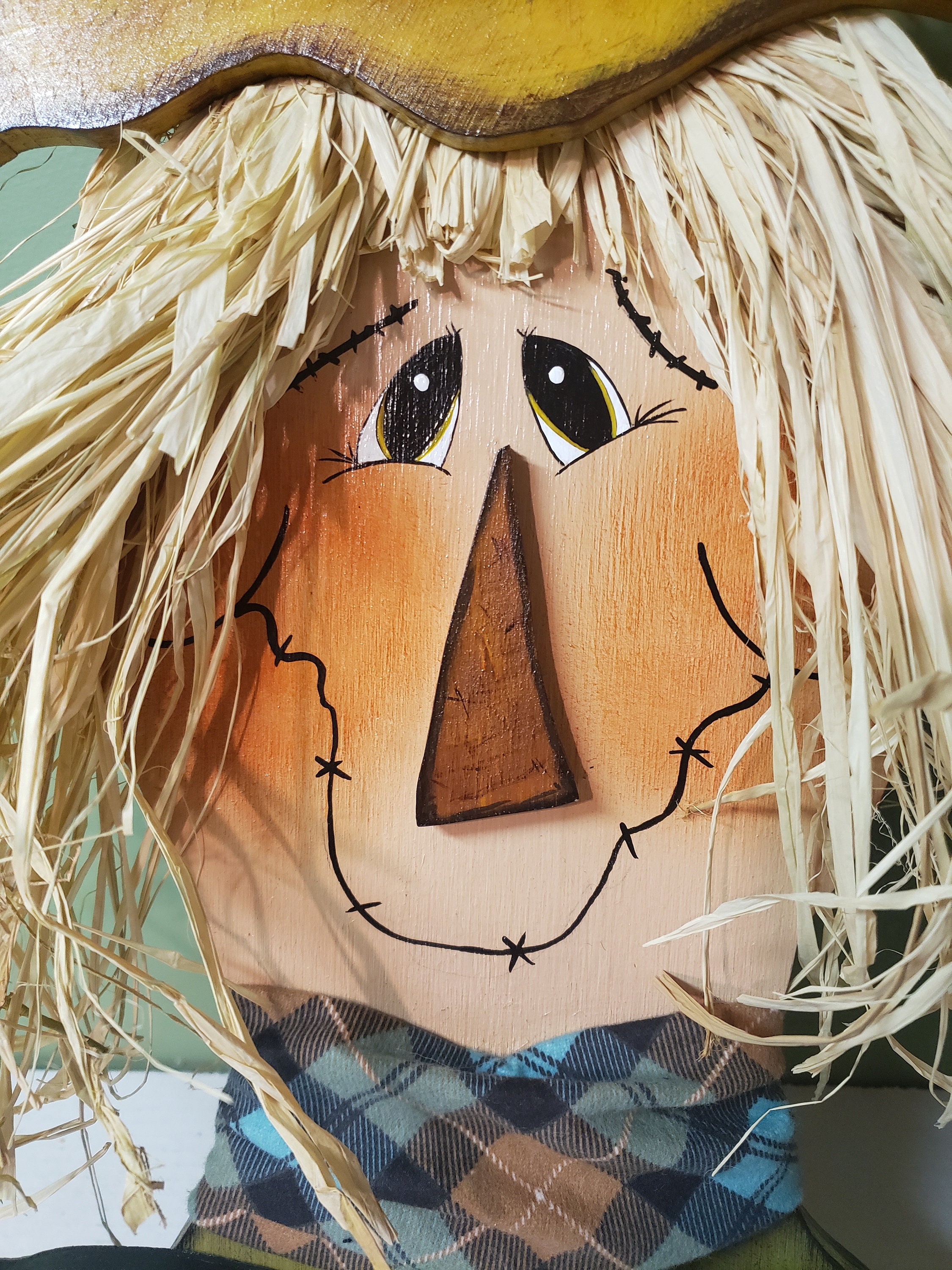 Otis IF I ONLY Had A BRAIN Scarecrow Fall Door Hanger Wall Hanging Wood ...