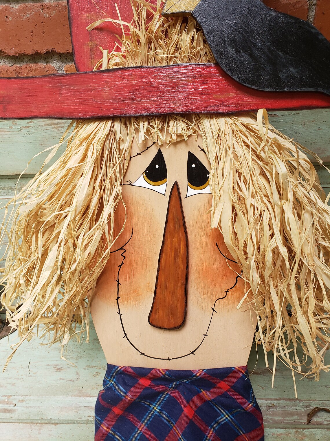 Oversized Silas Scarecrow W/ Black Crow Fall Oversized Wooden - Etsy