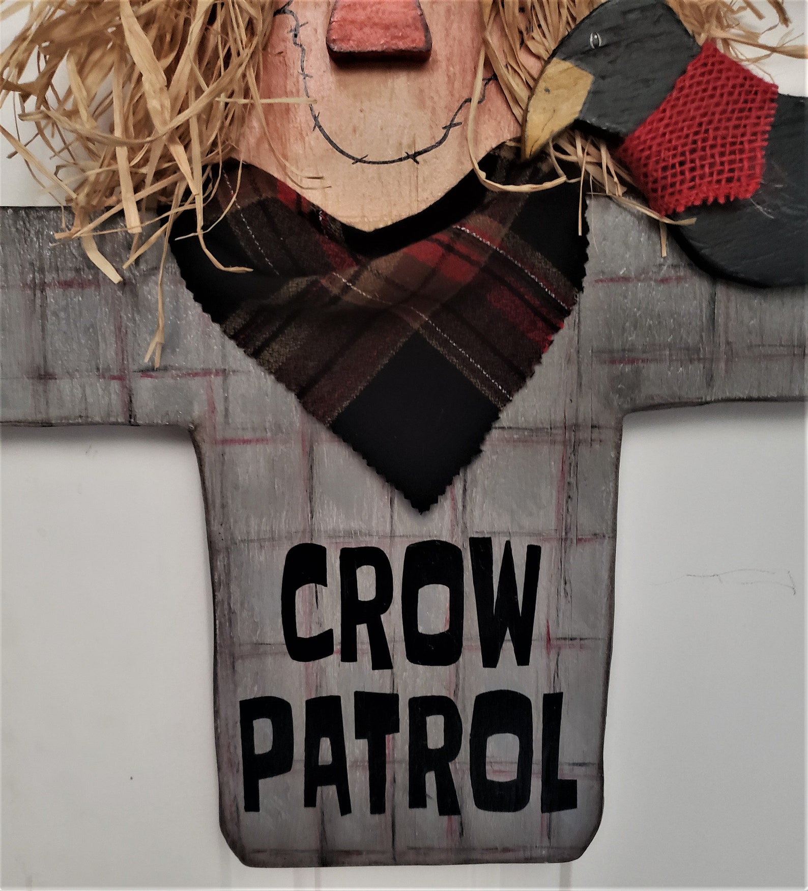 Happy Fall Outdoor Door Hanger Cecil Scarecrow CROW PATROL - Etsy