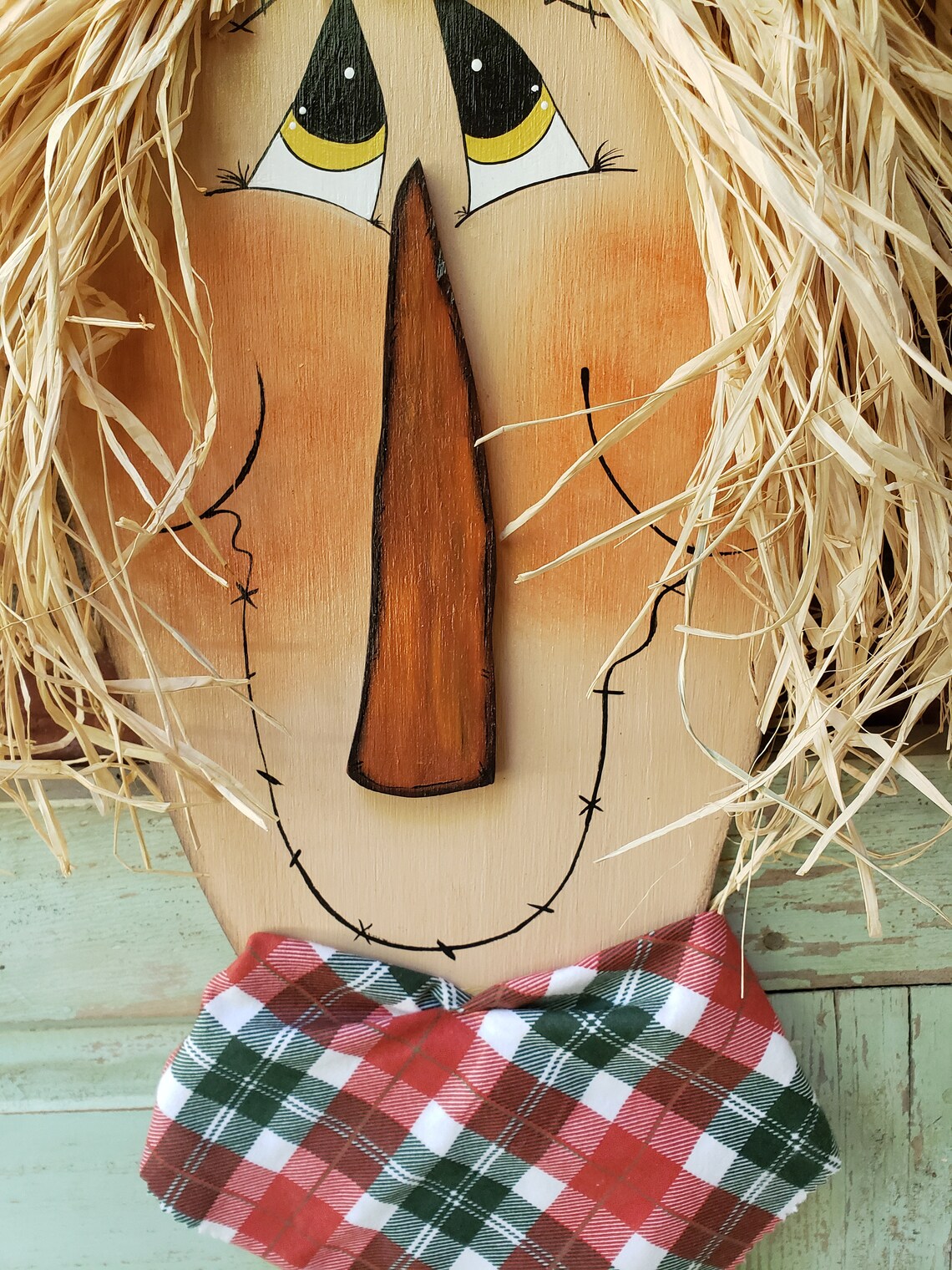 Oversized Silas Scarecrow W/ Black Crow Fall Oversized Wooden Wall ...