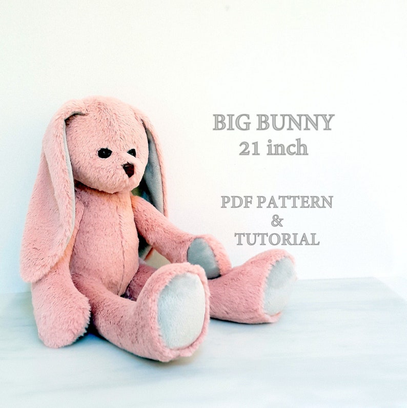 Big Bunny Plushie pattern Large rabbit Cuddly toy Cute Bunny | Etsy