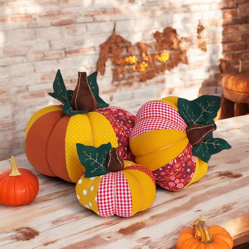 Fabric Pumpkins Sewing Pattern: Fall Thanksgiving Decor (PDF Pattern ...