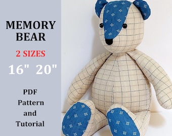 Memory Bear Pattern, Make Teddy Bear, Keepsake Bear Sewing Pattern - Etsy