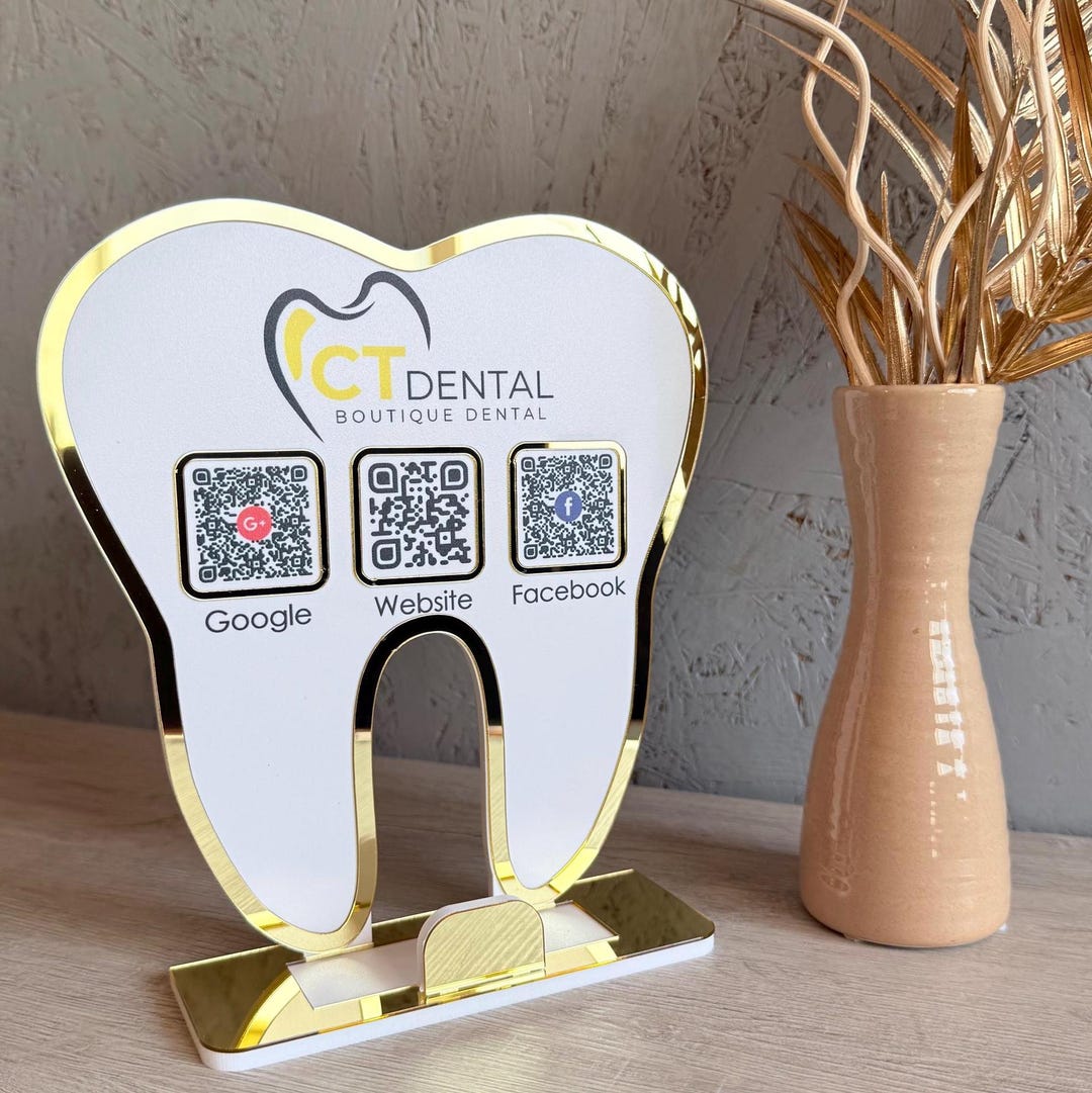 Personalized Tooth-shaped QR Code Sign: Dental Office Decor - Etsy