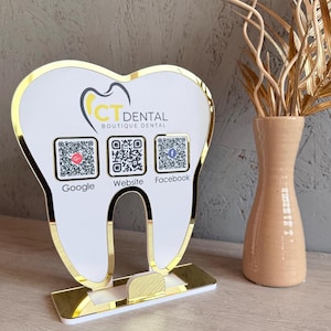 Personalized Tooth-shaped QR Code Sign: Dental Office Decor - Etsy