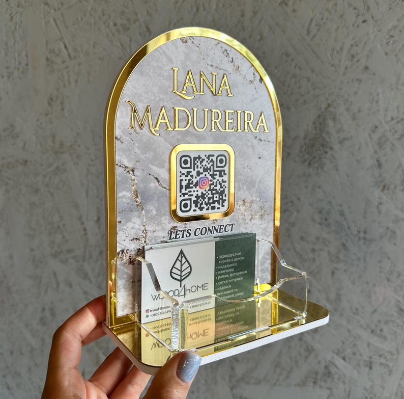 Beauty Prop Personal Business Card Holder,desk Accessories and Qr Codes ...