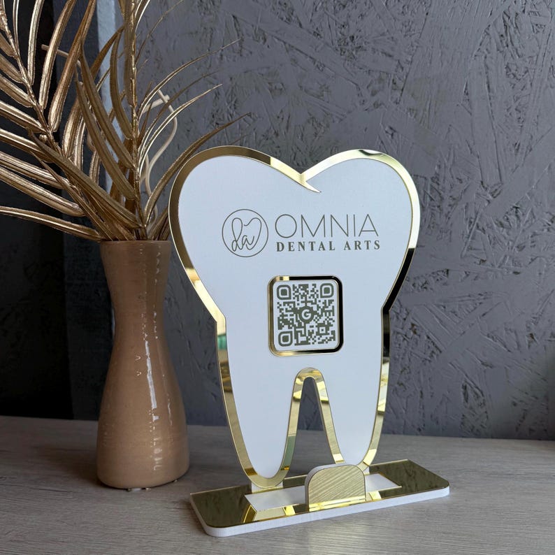 Personalized Tooth-shaped QR Code Sign: Dental Office Decor - Etsy