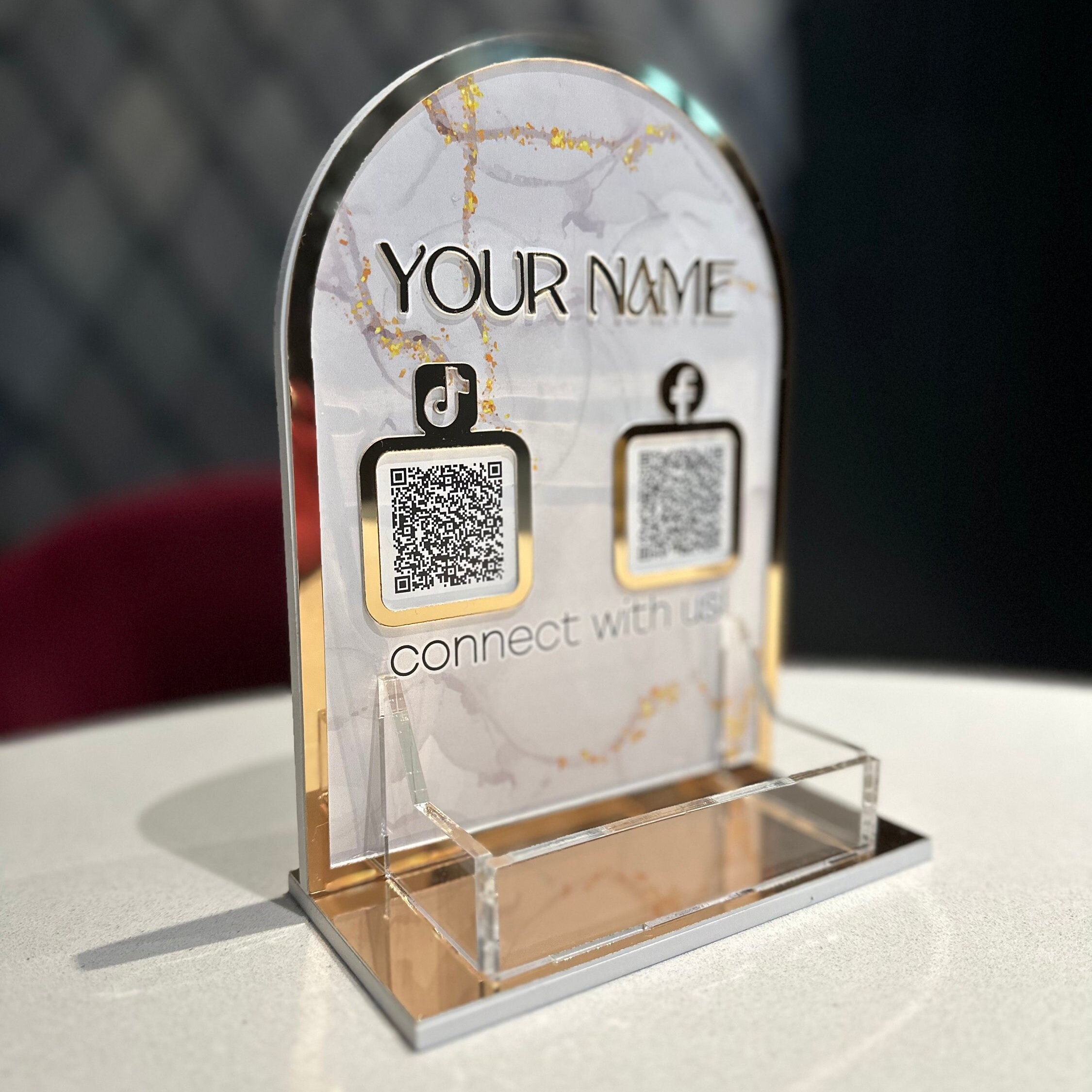 Beauty Prop Personal Business Card Holder,desk Accessories and Qr Codes ...
