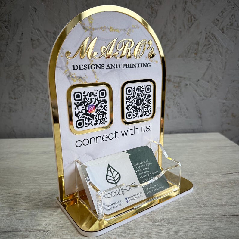 Beauty Prop Personal Business Card Holder,desk Accessories and Qr Codes ...