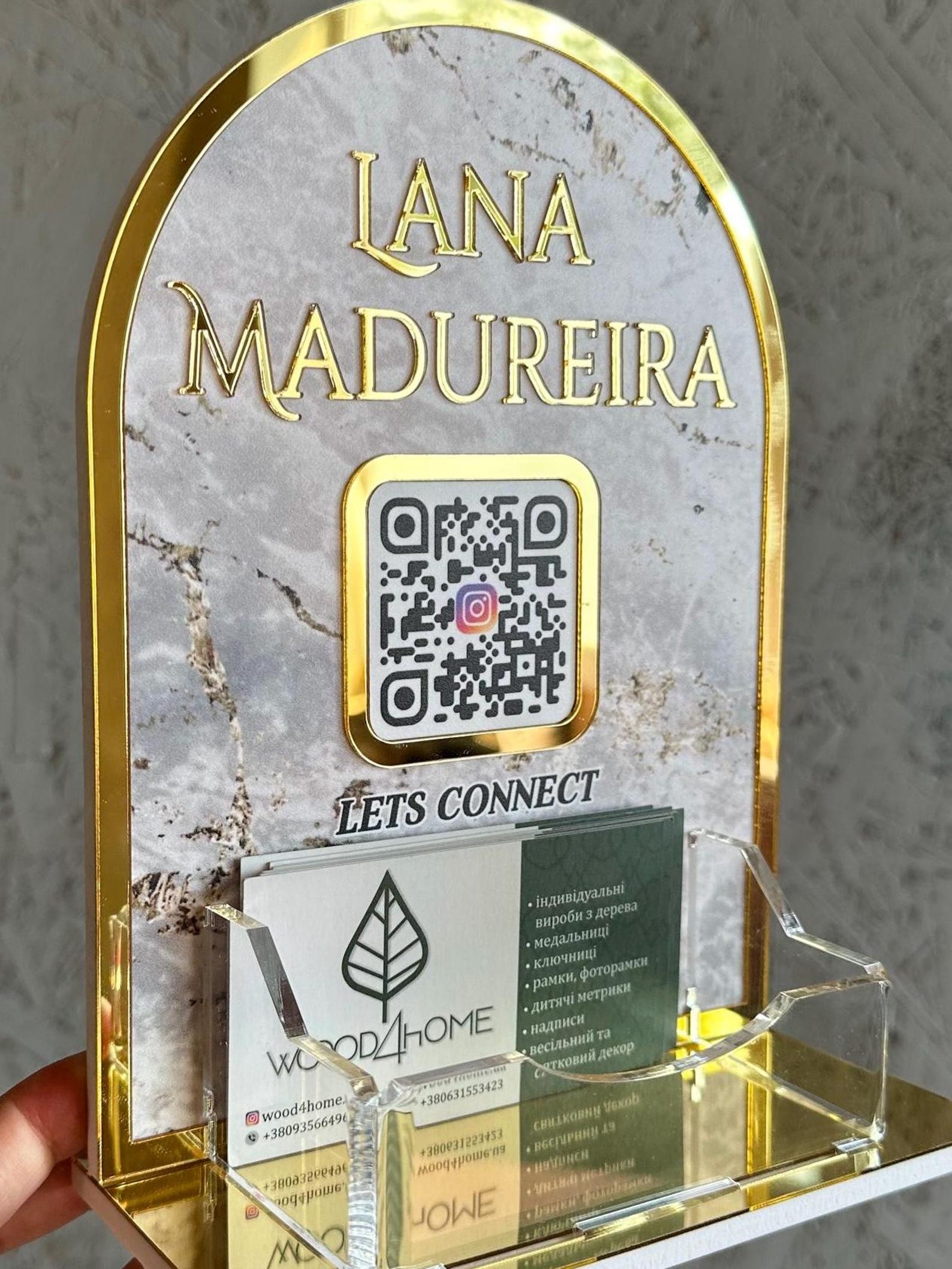 Beauty Prop Personal Business Card Holder,desk Accessories and Qr Codes ...