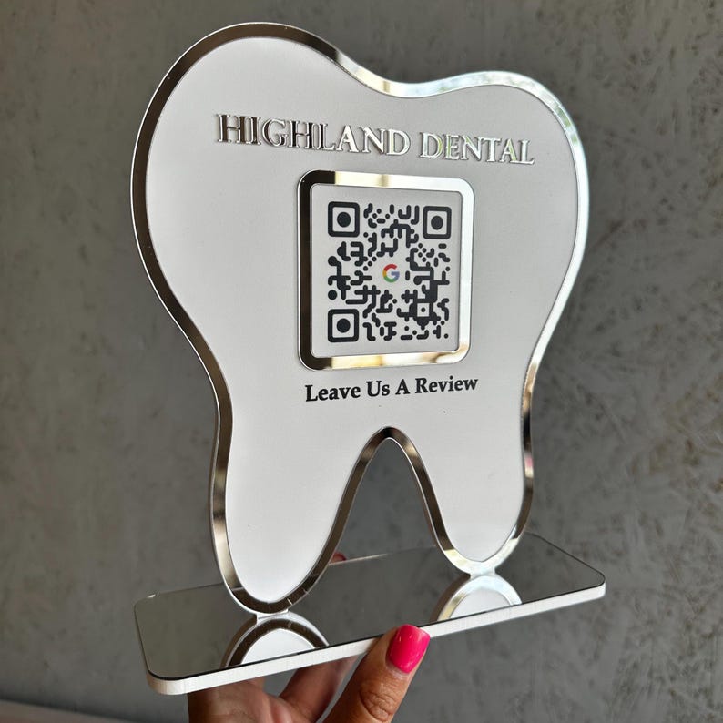 Personalized Tooth-shaped QR Code Sign: Dental Office Decor - Etsy