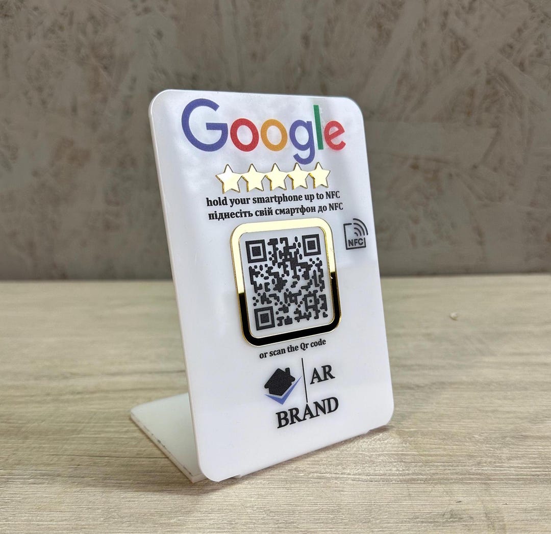 Acryl Qr-Code-Schild NFC-Aufsteller für eine schnelle Google-Rezension ...