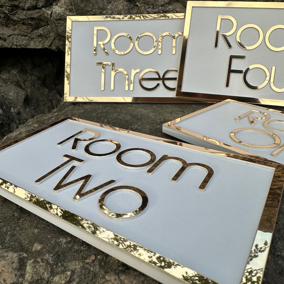 Custom Acrylic Door Sign: Office, Hotel, Restroom Number Plate - Etsy