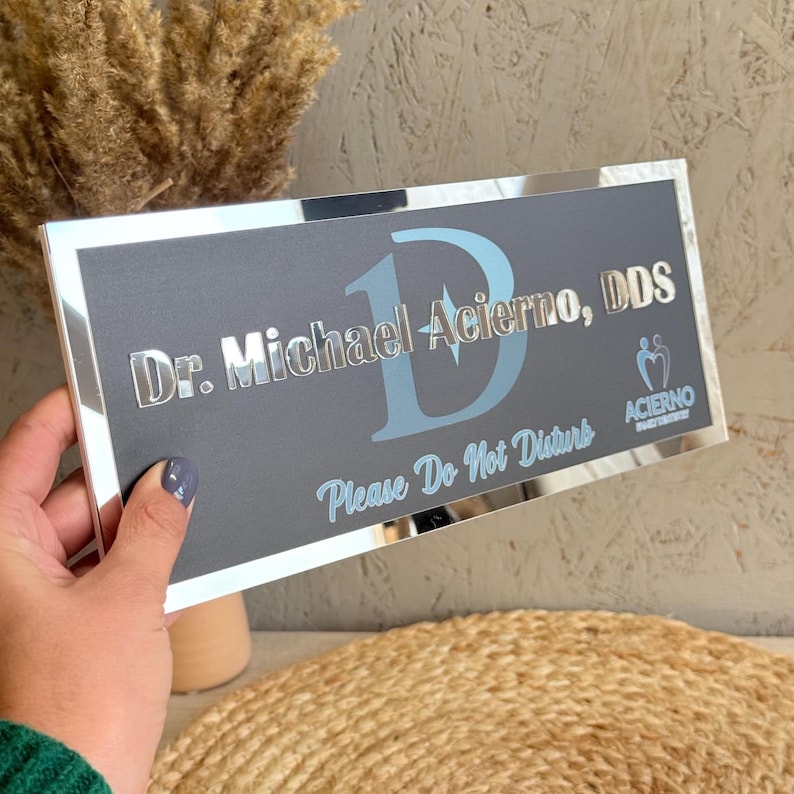 Custom Acrylic Door Sign With QR Code, Business Logo Sign, Dental ...