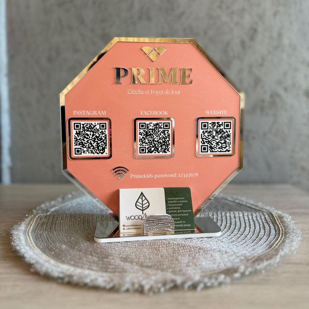 Google Review Stand Qr Code Sign Acrylic Octagonal Business Card Holder ...