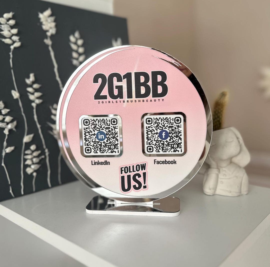 Acrylic QR Code Sign: Custom Business Card Holder - Etsy