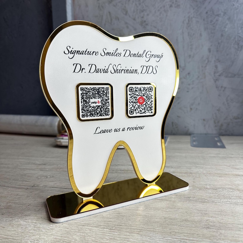 Personalized Tooth-shaped QR Code Sign: Dental Office Decor - Etsy