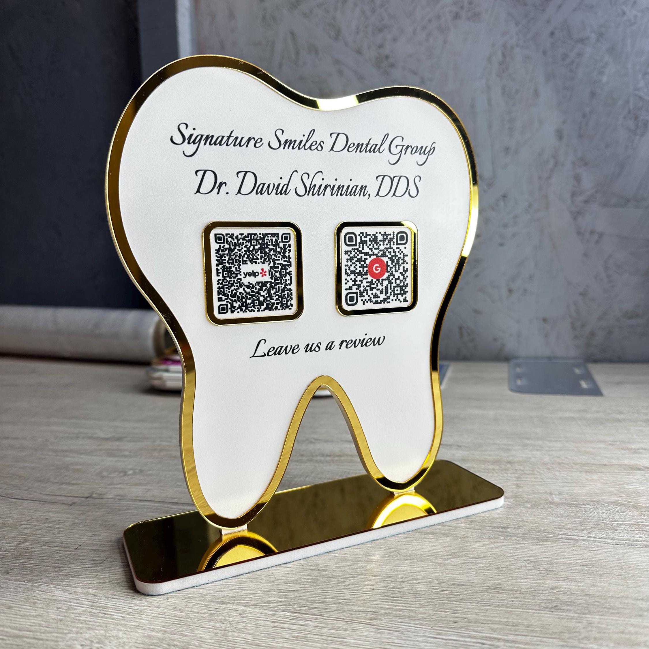 Personalized Tooth-shaped QR Code Sign: Dental Office Decor - Etsy