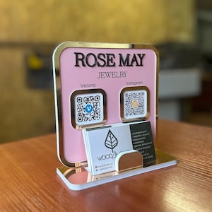 Acrylic QR Code Sign & Business Card Holder: Scan to Pay - Etsy