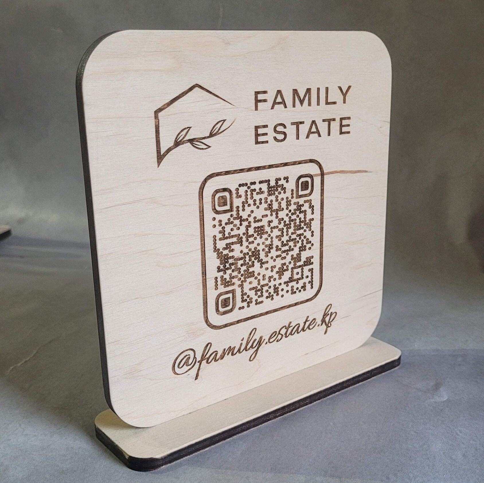 Wooden Qr Code Sign for Menu Scanning and Social Network, Tabletop Sign ...