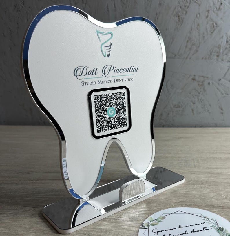 Personalized Tooth-shaped QR Code Sign: Dental Office Decor - Etsy