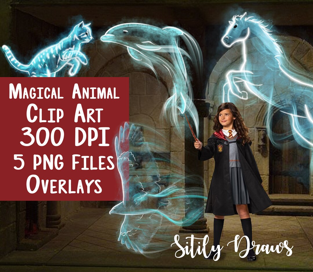 Magical Animals Wizard Wands Overlay Clip Art Instant Digital Download ...