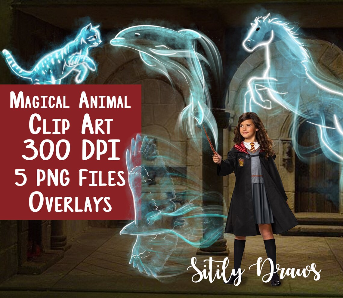 Magical Animals Wizard Wands Overlay Clip Art Instant Digital Download ...