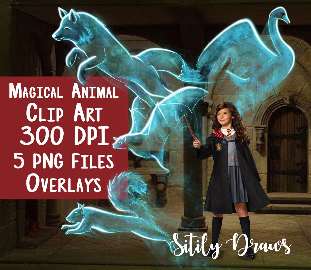 Magical Animals Wizard Wands Overlay Clip Art Instant Digital Download ...