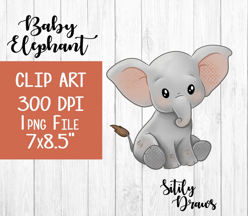 Baby Elephant Clipart Cute Elephants Clip Art Boy and Girl - Etsy