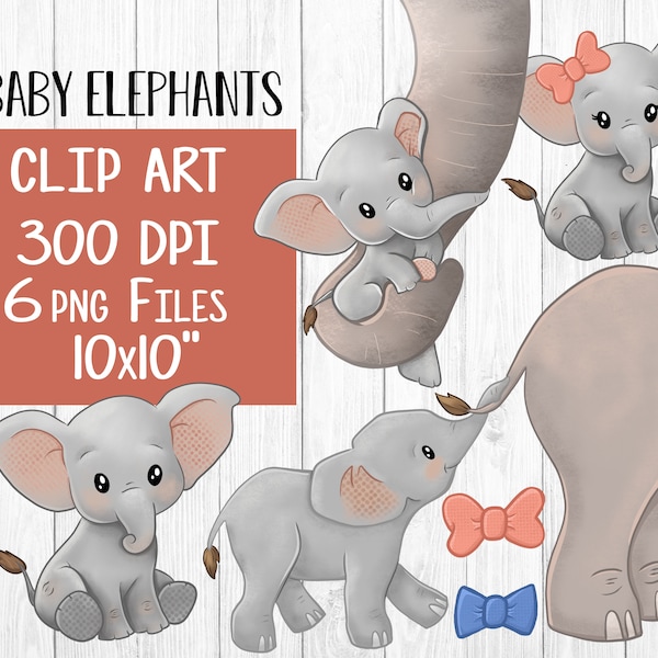 Mommy and Baby Elephant Clipart - Etsy
