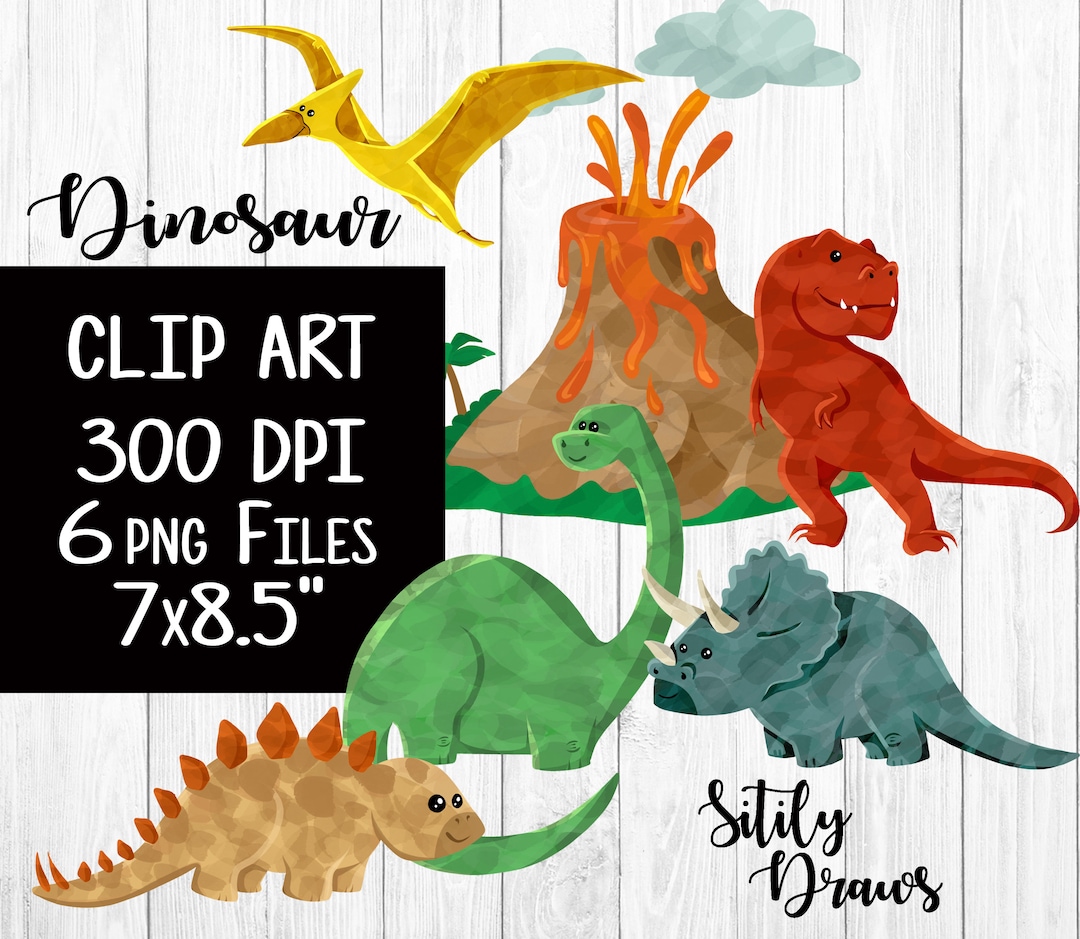 Dinosaur Clipart T-rex Dinosaurs Volcano Tyrannosaurus Triceratops ...