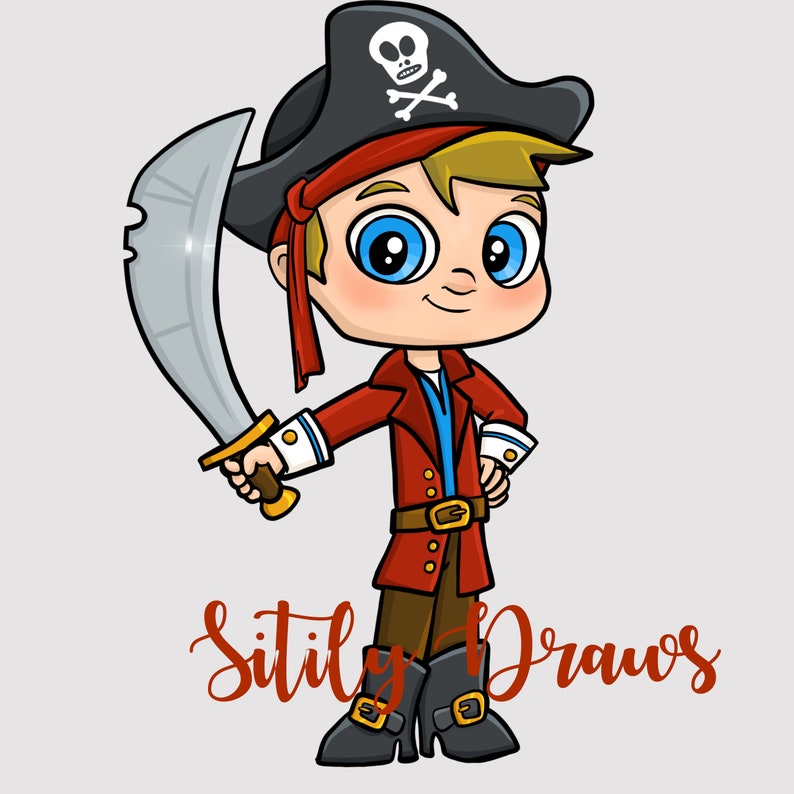 Pirate and Mermaid Clip Art Clipart Pirate Map Ship Parrot - Etsy