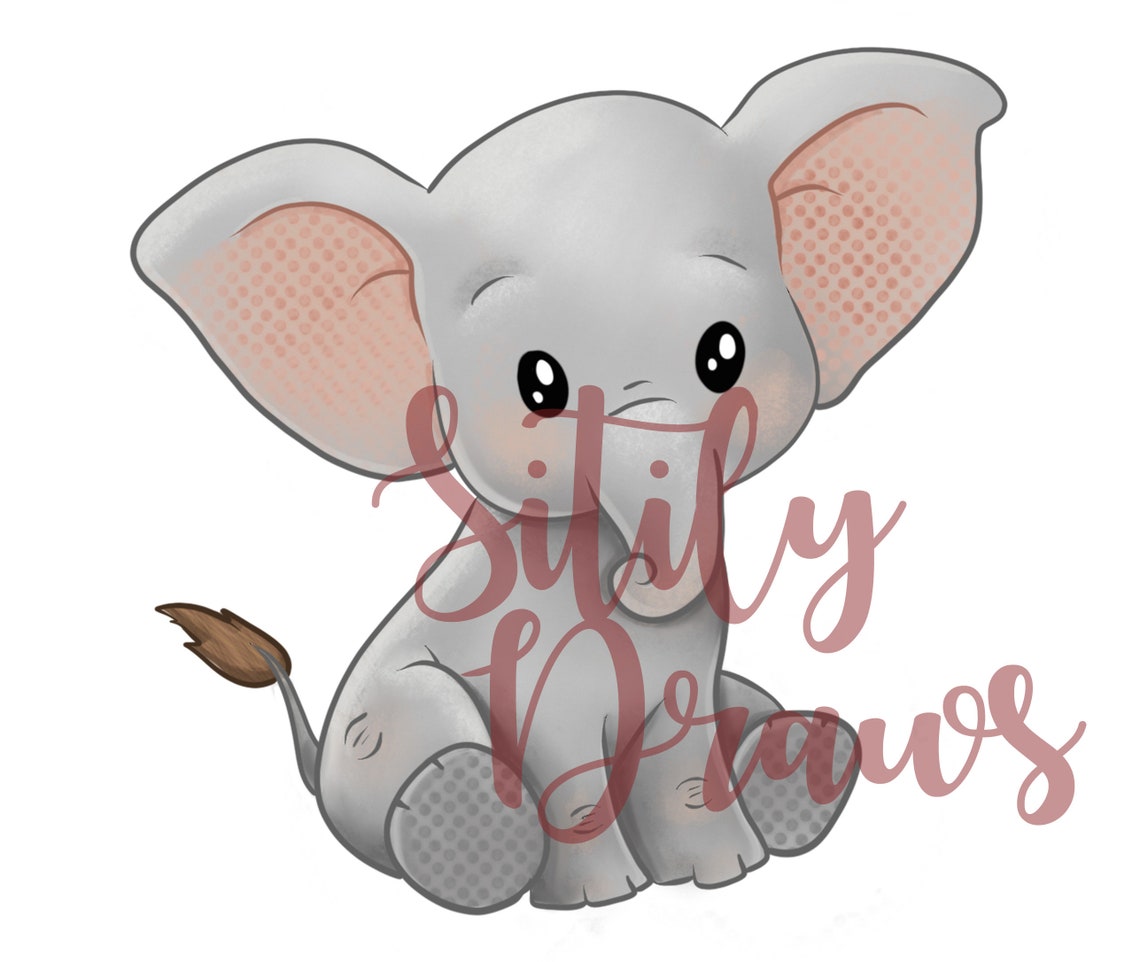 Baby Elephant Clipart Cute Elephants Clip Art Boy and Girl | Etsy