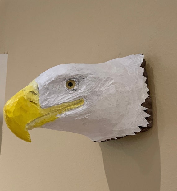 Bald Eagle Head Carved Wall Mount - Etsy