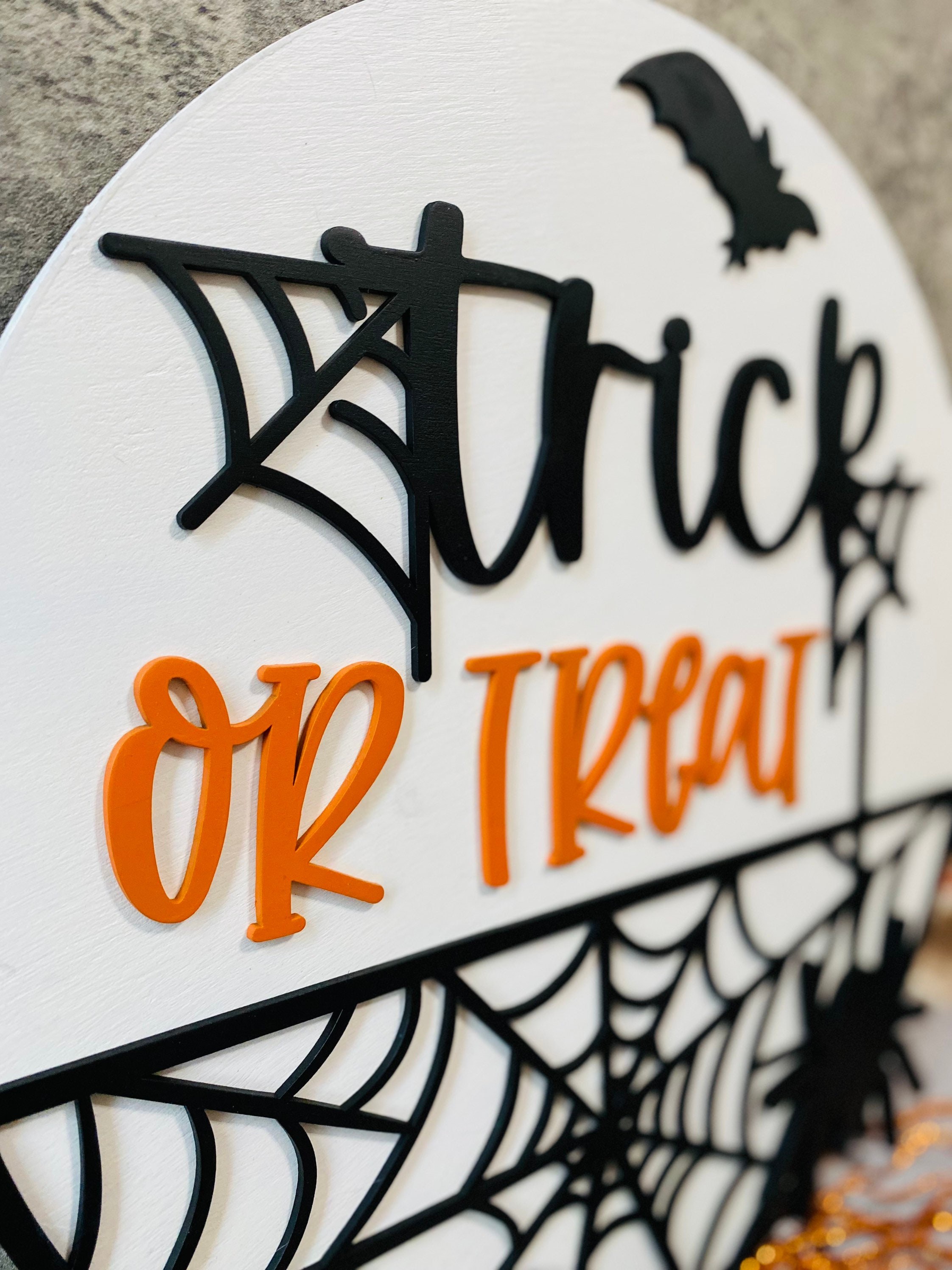 Halloween Door Sign, Spooky Door Hanger, Halloween Decorations, Trick ...