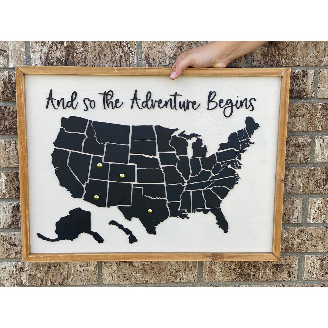 Travel Map, Custom Travel Map, USA Map, Travel USA, Adventure, 3D Map ...