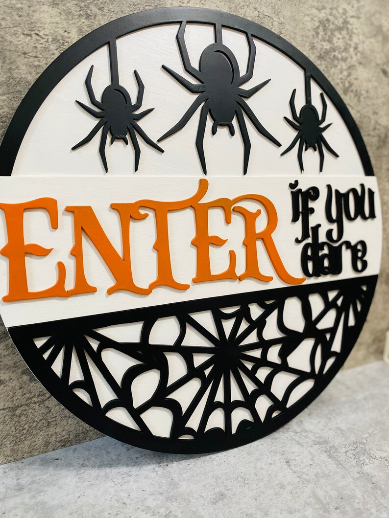 Halloween Door Sign, Spooky Door Hanger, Halloween Decorations, Enter ...
