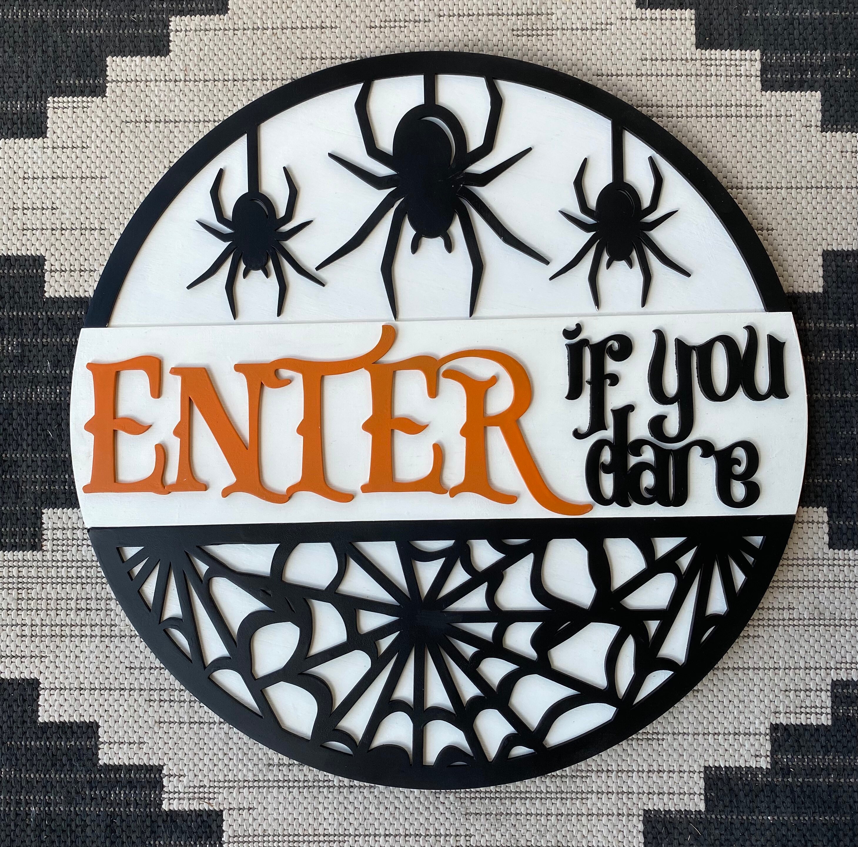 Halloween Door Sign, Spooky Door Hanger, Halloween Decorations, Enter ...