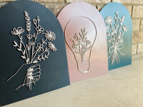 Wildflower Arch Wall Decor Wall Decor Wildflowers Floral - Etsy