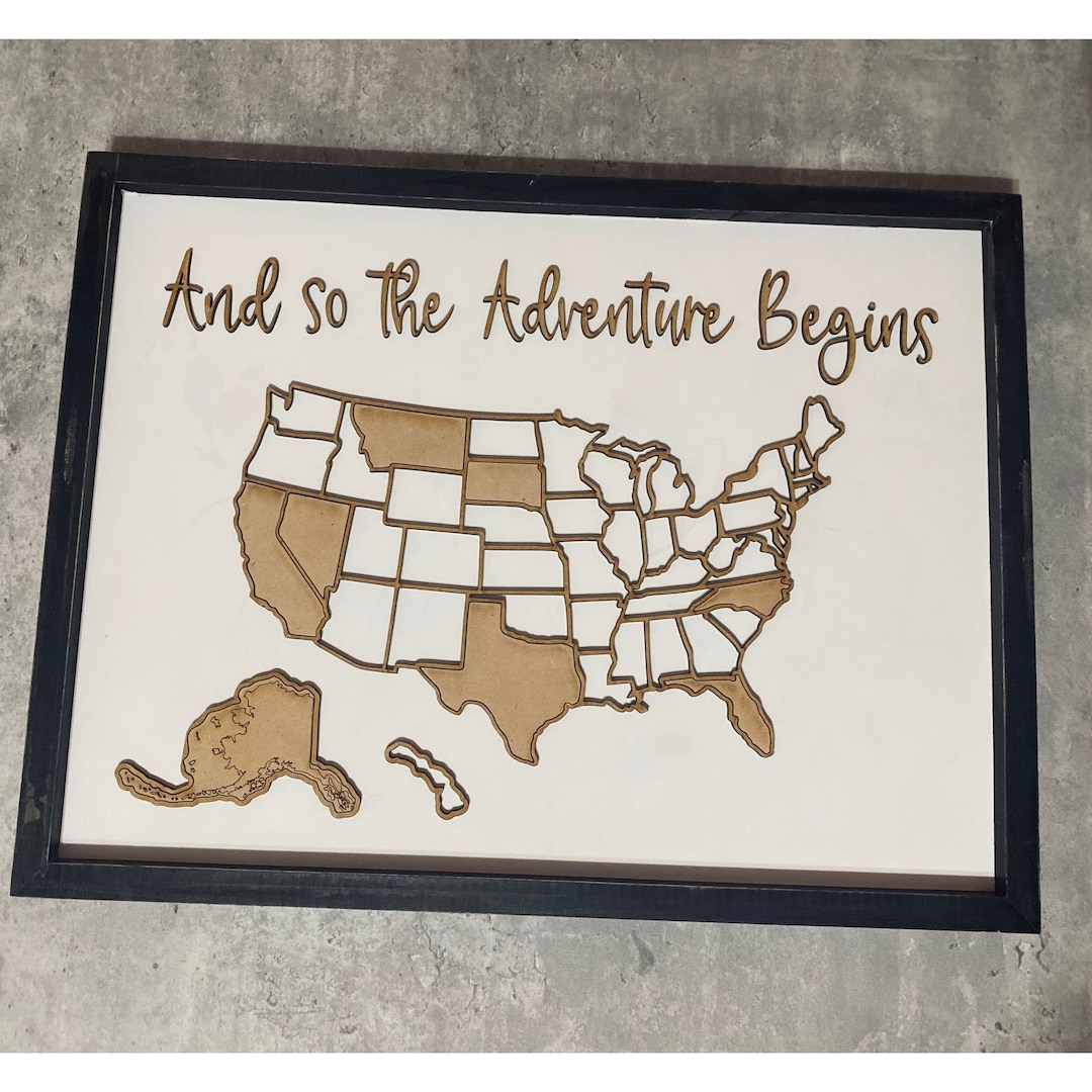 Travel Map, Custom Travel Map, USA Map, Travel USA, Adventure, 3D Map ...