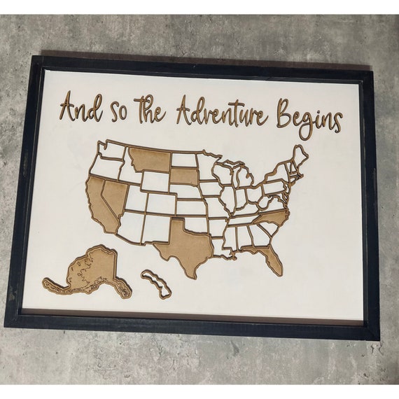 Travel Map Custom Travel Map USA Map Travel USA Adventure | Etsy