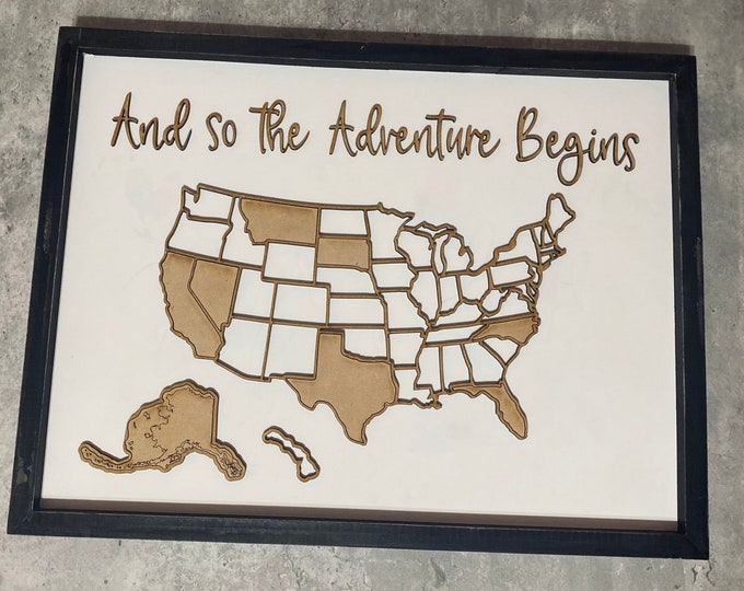 Travel Map, Custom Travel Map, USA Map, Travel USA, Adventure, 3D Map ...