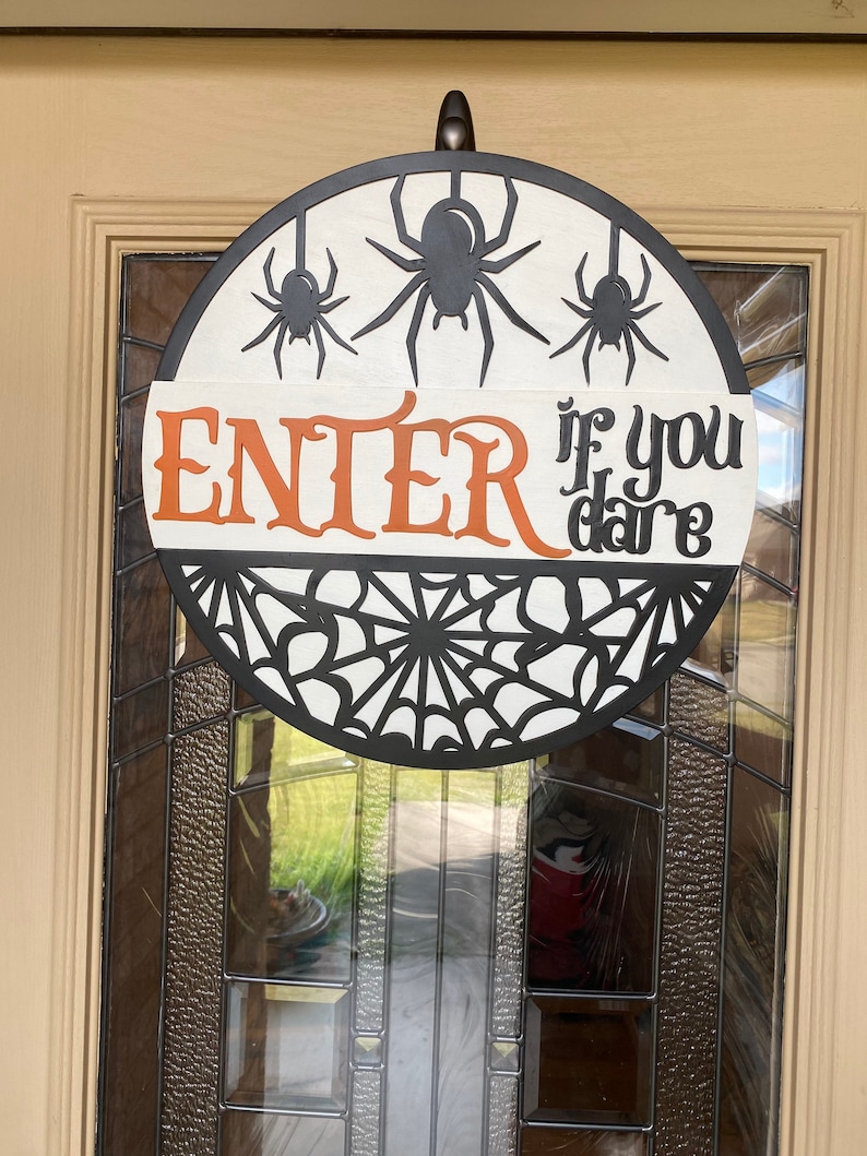 Halloween Door Sign, Spooky Door Hanger, Halloween Decorations, Enter ...